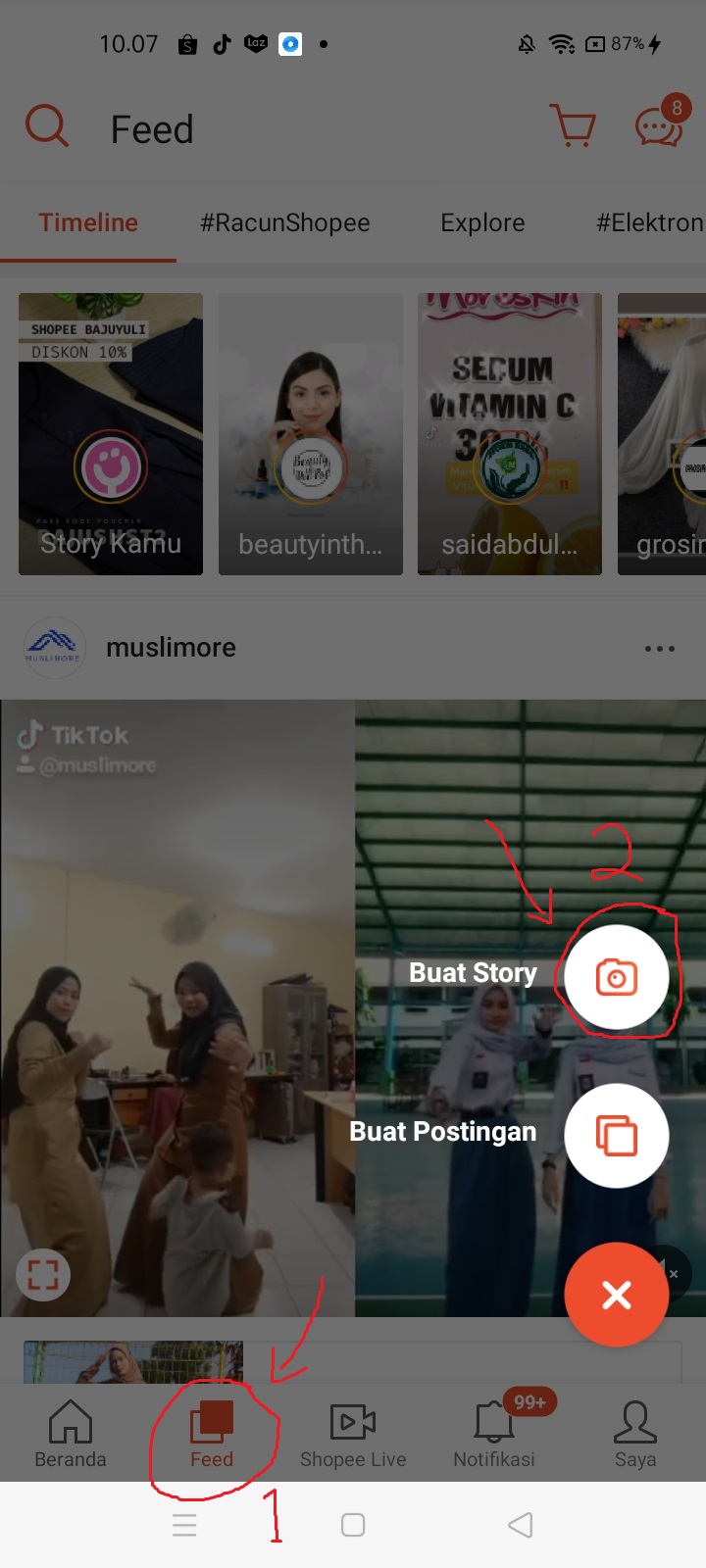 Cara Buat Story di Shopee - Tutorial di Shopee