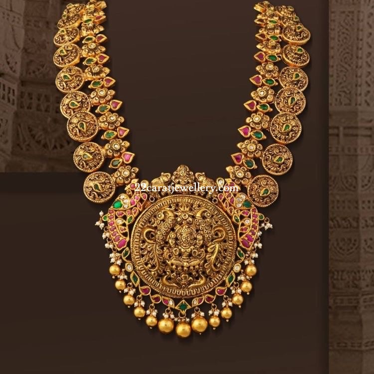 Nakshi Peacock Bottu Mala - Jewellery Designs