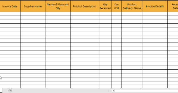 Product Inward Register