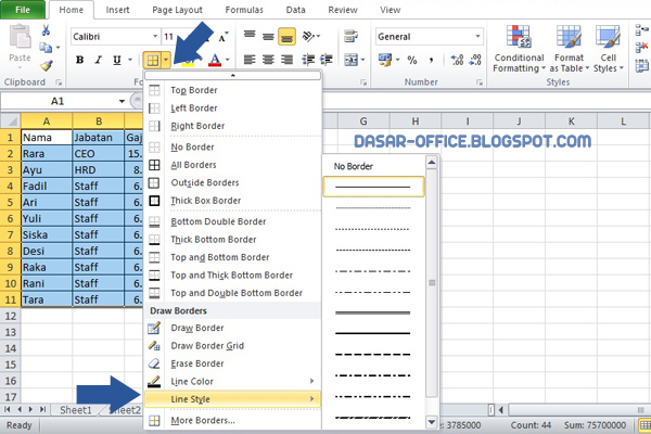 Cara Membuat Kolom di Excel Beserta Gambarnya - Dasar Office | Belajar ...