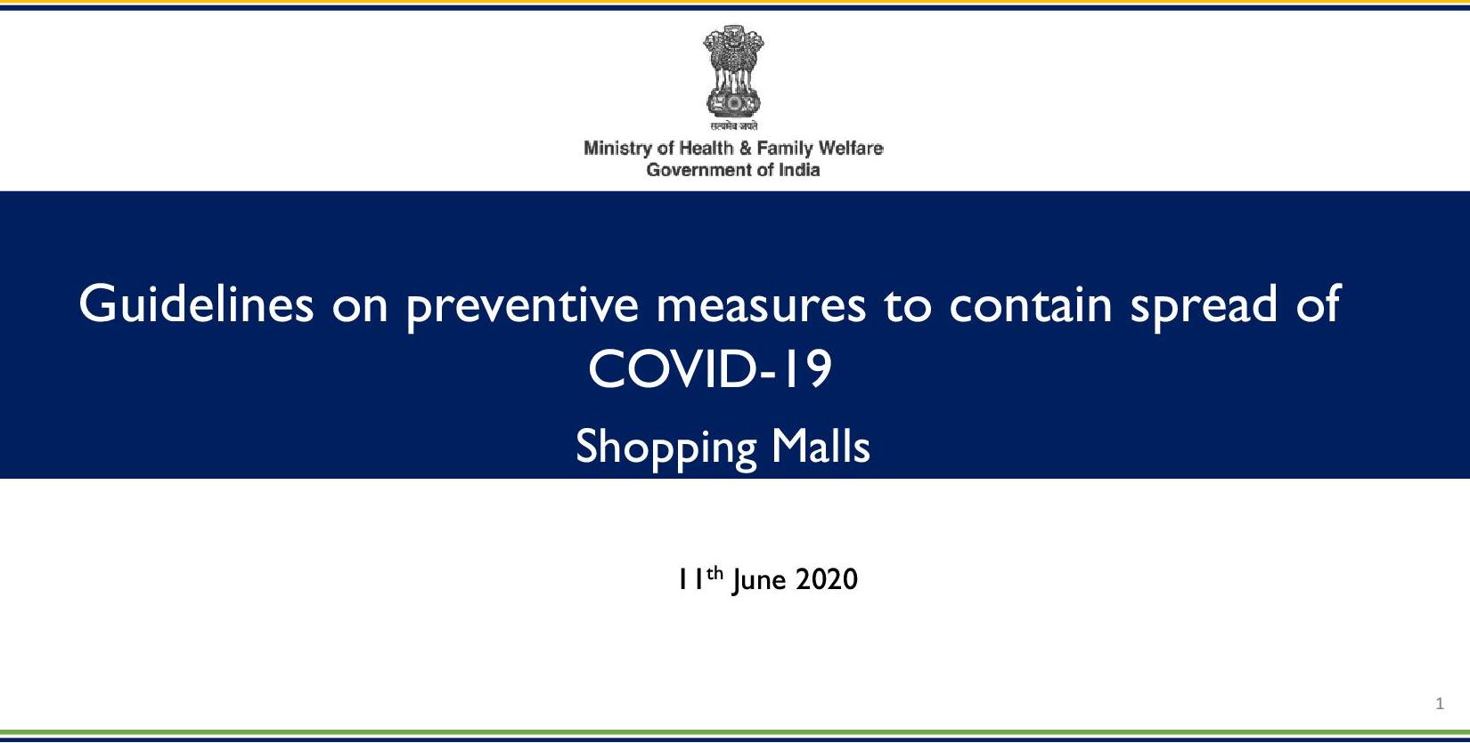 Revised Guidelines for Shopping Mall on Preventive Measures to contain ...