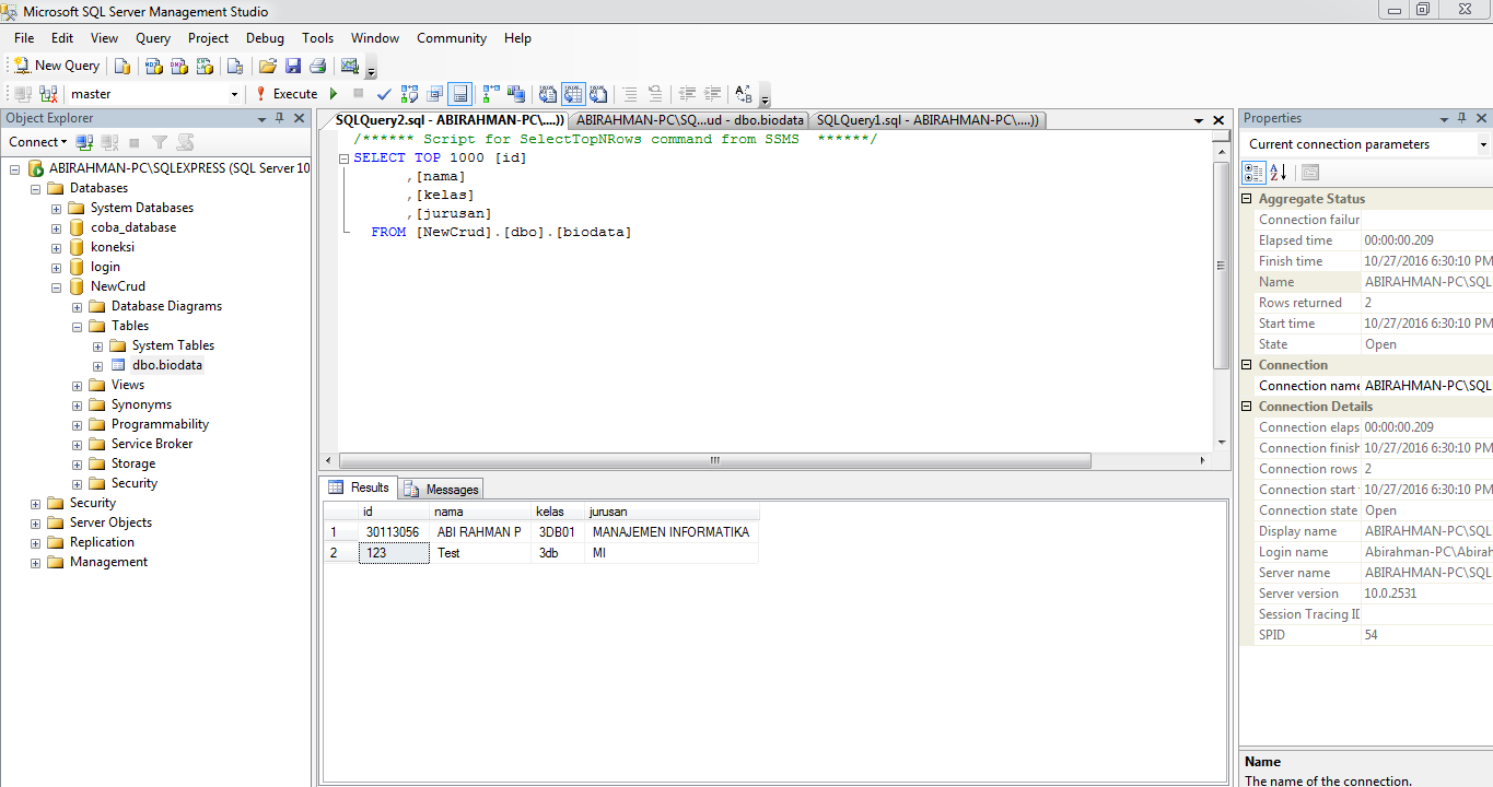 Pembuatan CRUD Dengan Visual Studio 2010 Dan Sql Server 2008 Dengan ...