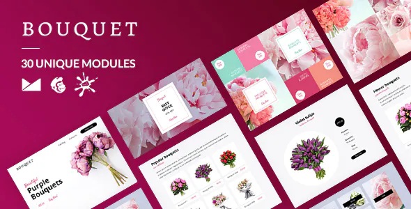 Bouquet Email Template + Online Builder for Forist and Flower Shop ...