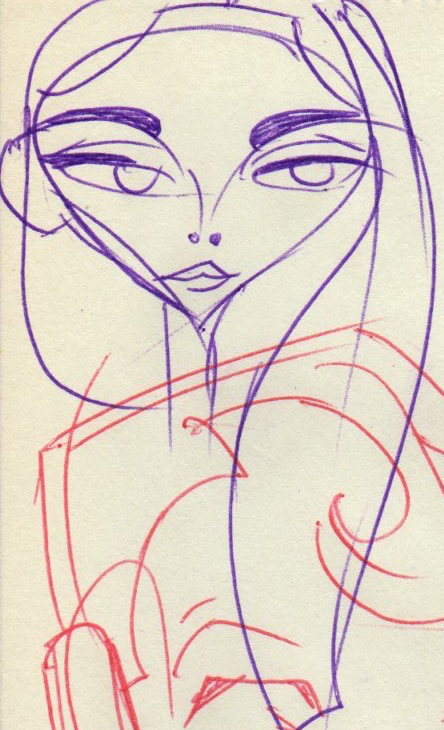 John K Stuff: Breaking Habits - Girl Head Shape Doodle Studies