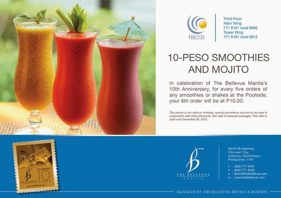 Manila Shopper: Bellevue Hotel's 10-Peso Anniversary Promo 2013