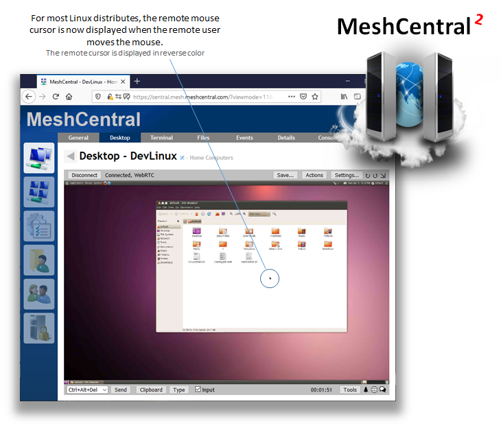 MeshCentral - Linux Remote Cursor, Multi-Language Emails & more