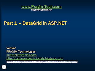 Sql server, .net and c# video tutorial: Part 1 – DataGrid in ASP.NET