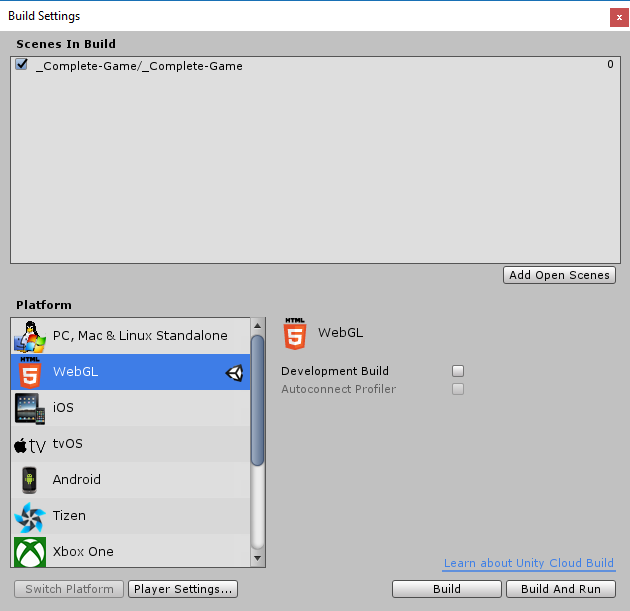 สร้างเกม ด้วย Unity - Unity Web Build - สร้างเกมส์ ด้วย Unity3D Thailand