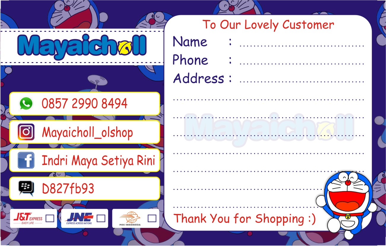 Joe's Printing: Shipping Card / Label Pengiriman