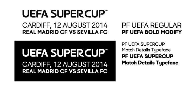 Football teams shirt and kits fan: PF UEFA Supercup Font