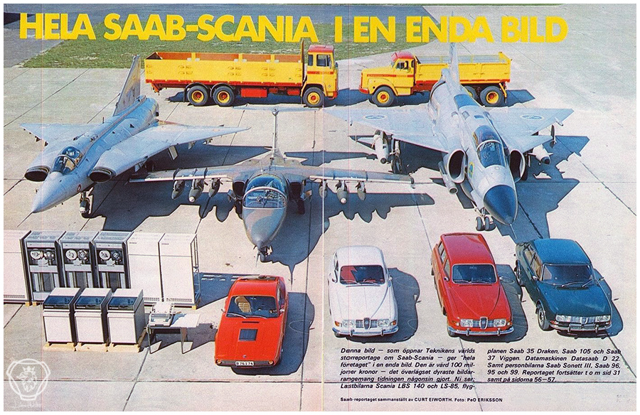 SCANIA: .....de hele Saab-Scania collectie op één foto.....