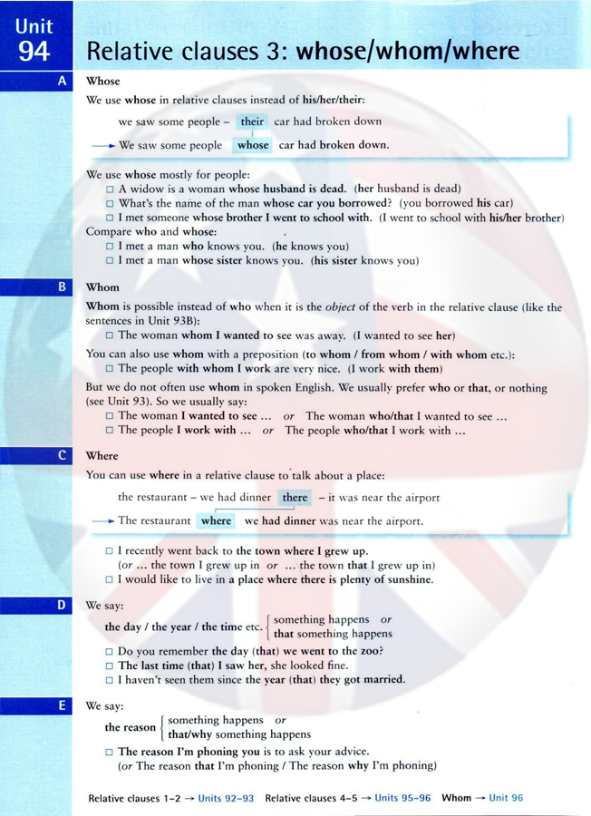 94. Relative clauses 3: whose/ whom/where|Learn English