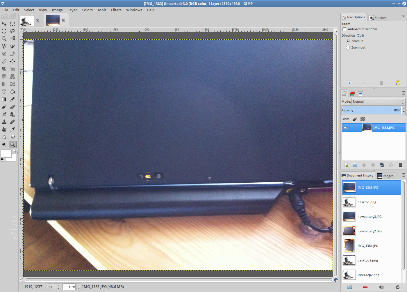 Linux on Old IBM Thinkpads: Make GIMP interface look like Photoshop