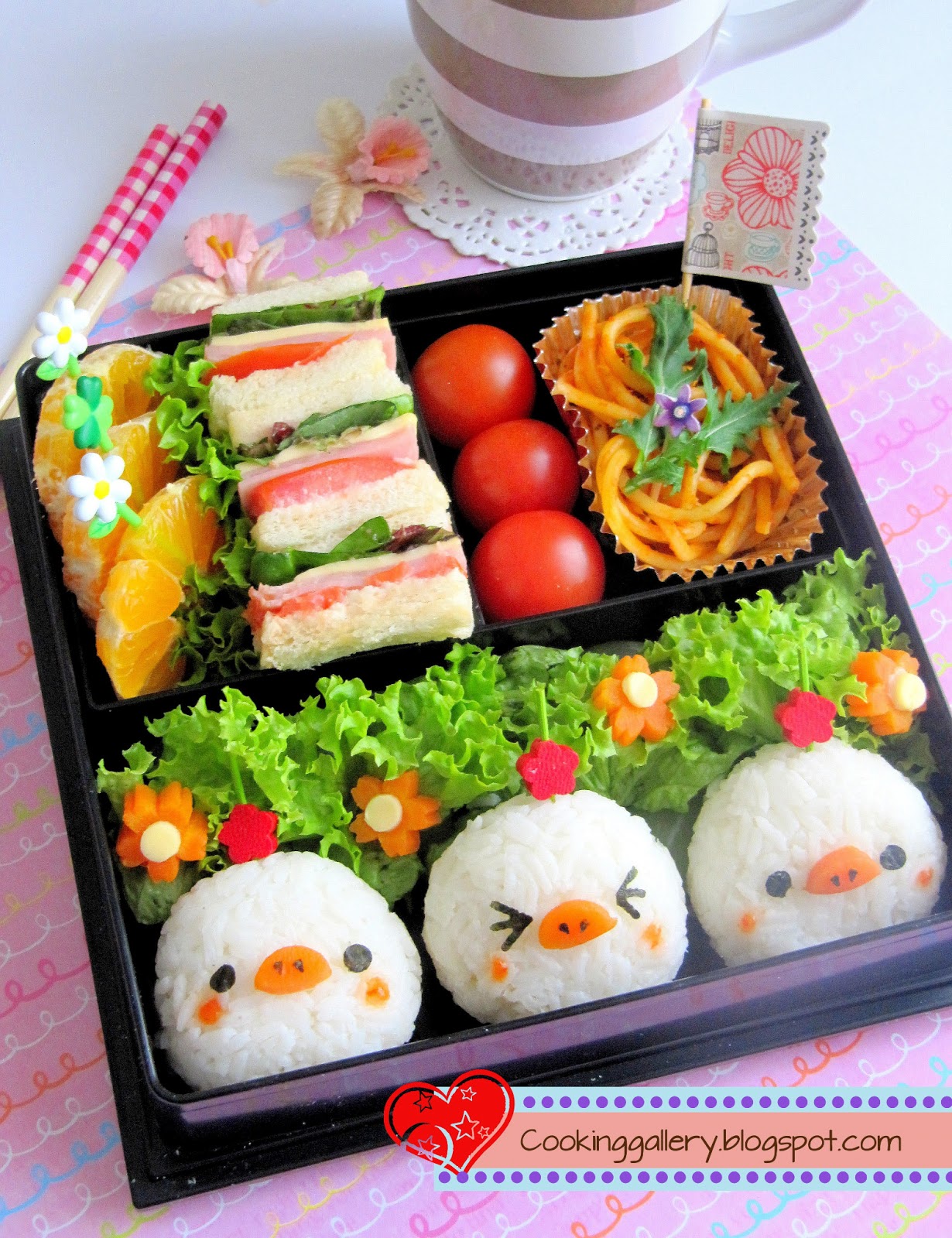 Three Pale Chicks Bento | Cooking Gallery