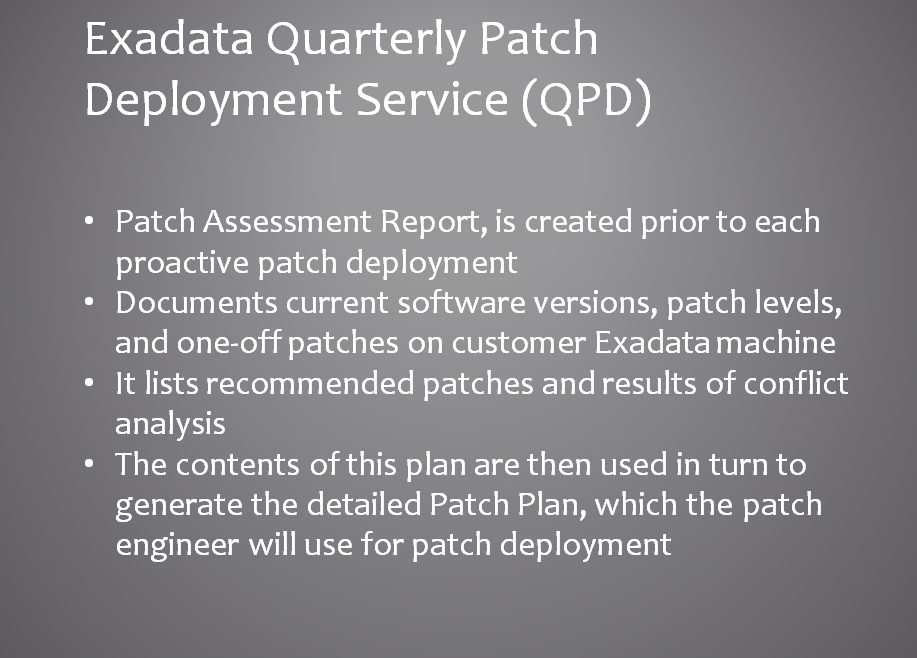 ORACLE DATABASE: Exadata Patching - Patching Strategy - Storage Server Patches - Database Server ...