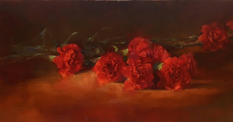 Twiggs Original Oil Paintings: Renaissance * A Red Carnation Oil Painting
