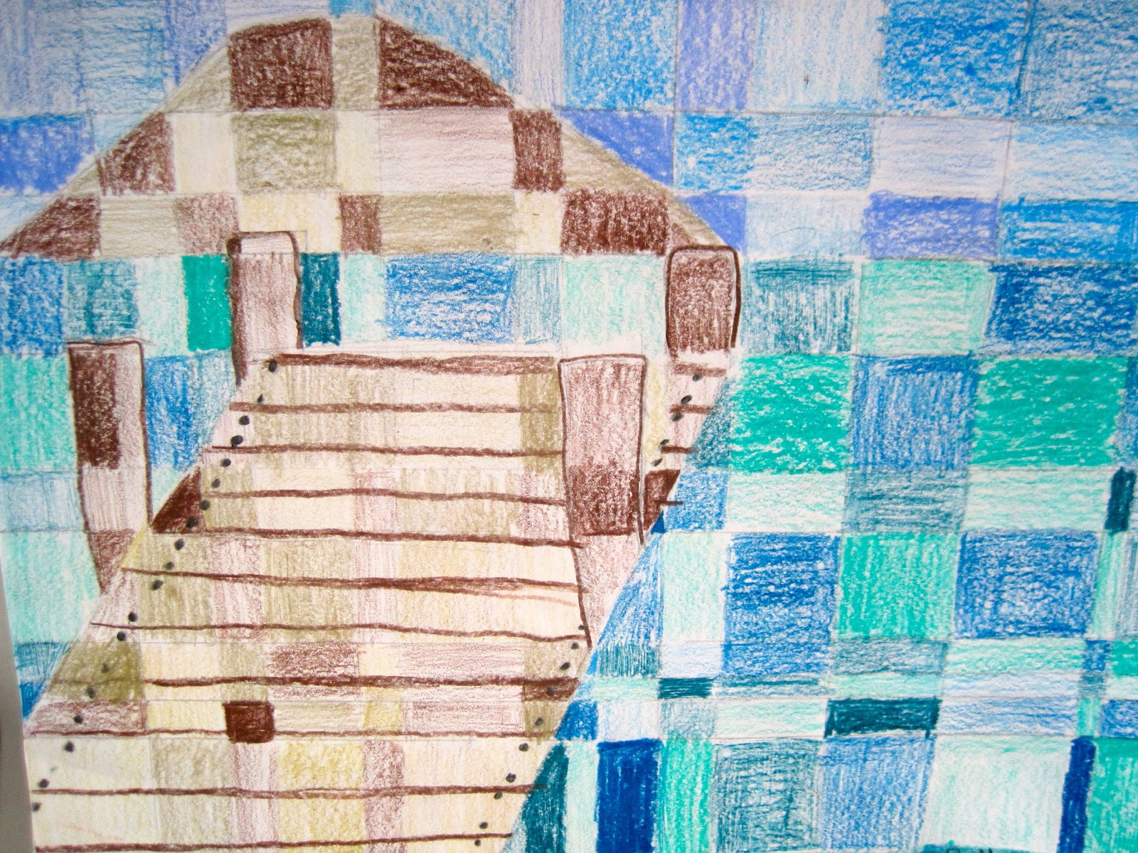 Pinewood Art: Grid Art 8th Grade and 11th