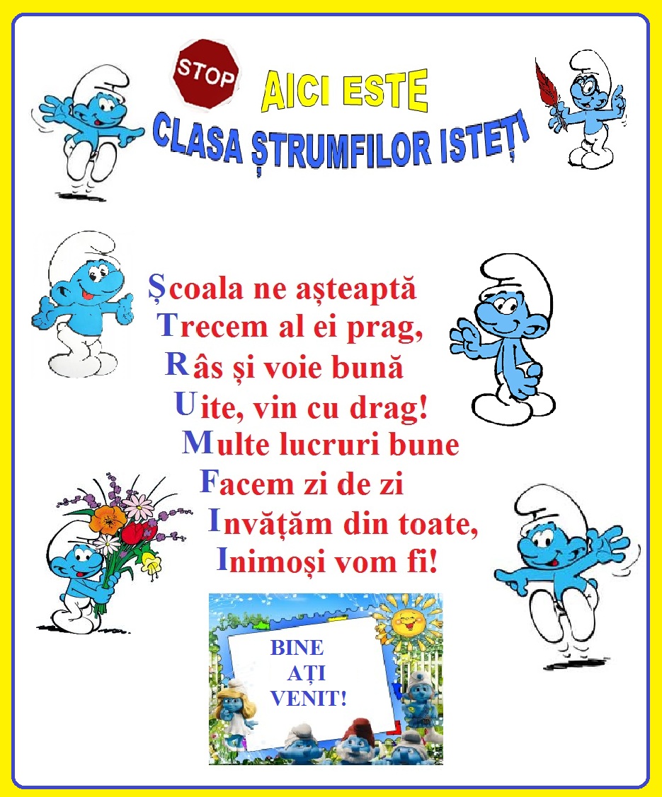 Lumea lui Scolarel...: Clasa strumfilor (materiale pentru decorarea ...