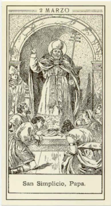 ® Santoral Católico ®: San Simplicio.Papa