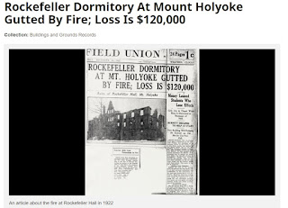 College History Garden: Fire On This Date in 1922 at Mount Holyoke