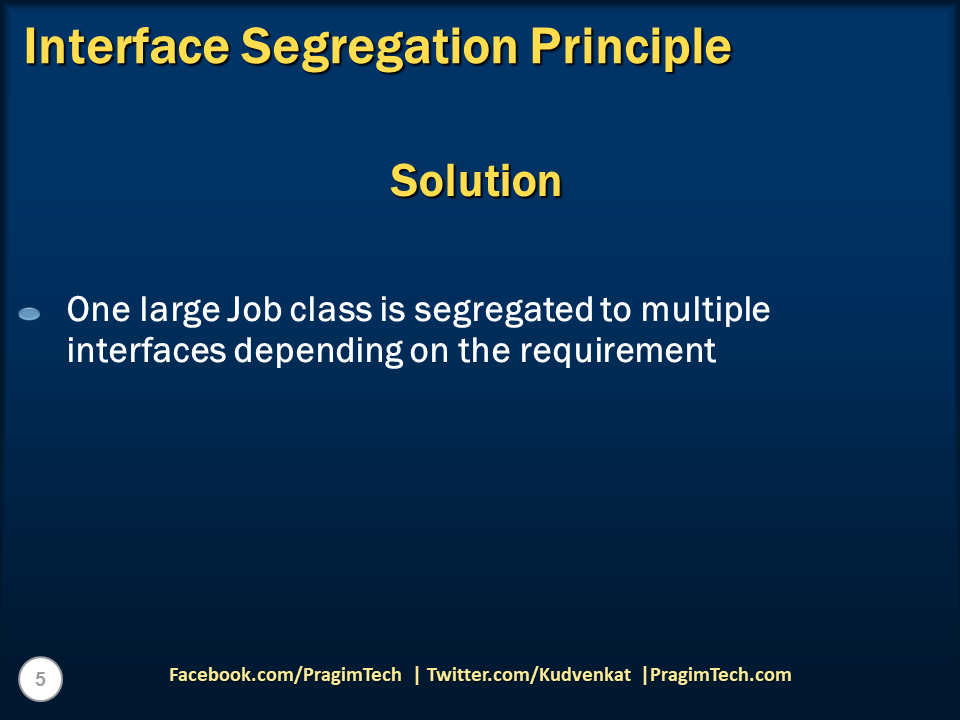 Sql Server Net And C Video Tutorial Interface Segregation Principle Slides