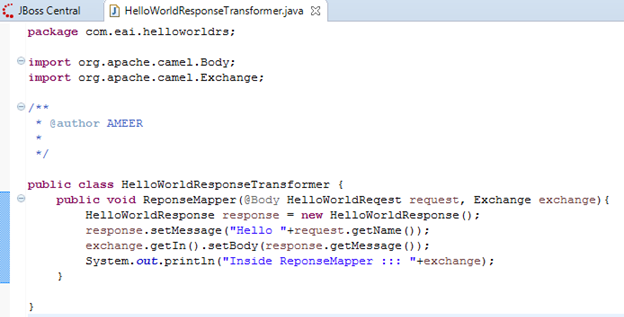 Integration Solutions: Developing Hello World Restful Service with Fuse