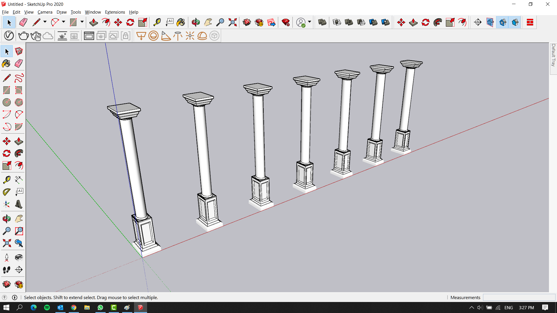 Cara Menggunakan Copy Array Pada Sketchup