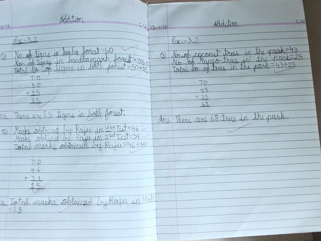 Maths Notebook Work