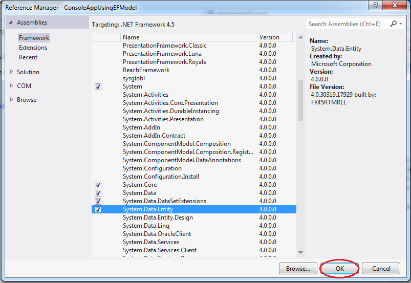 Pallavis Tech Blog How To Create A Entity Framework Model And Use It In A Separate Net Project