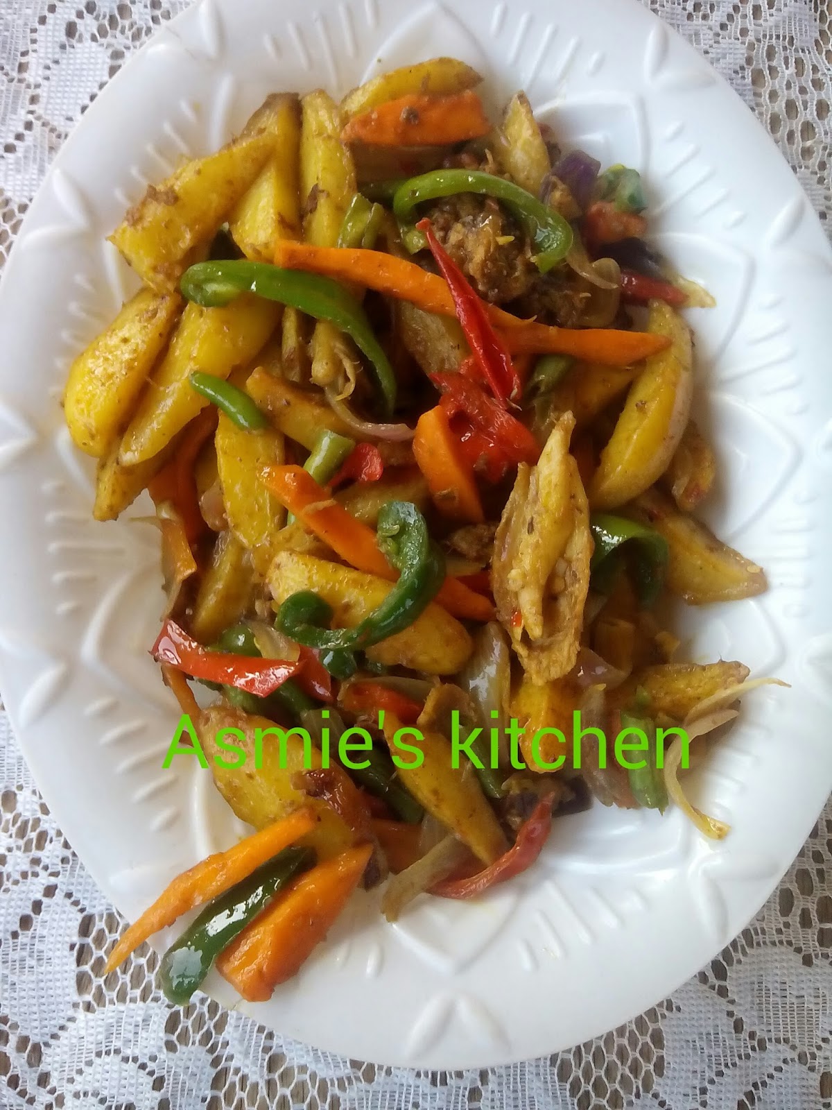 Potato Strips & Veggies : An irresistible delicacy | Asmie's Kitchen