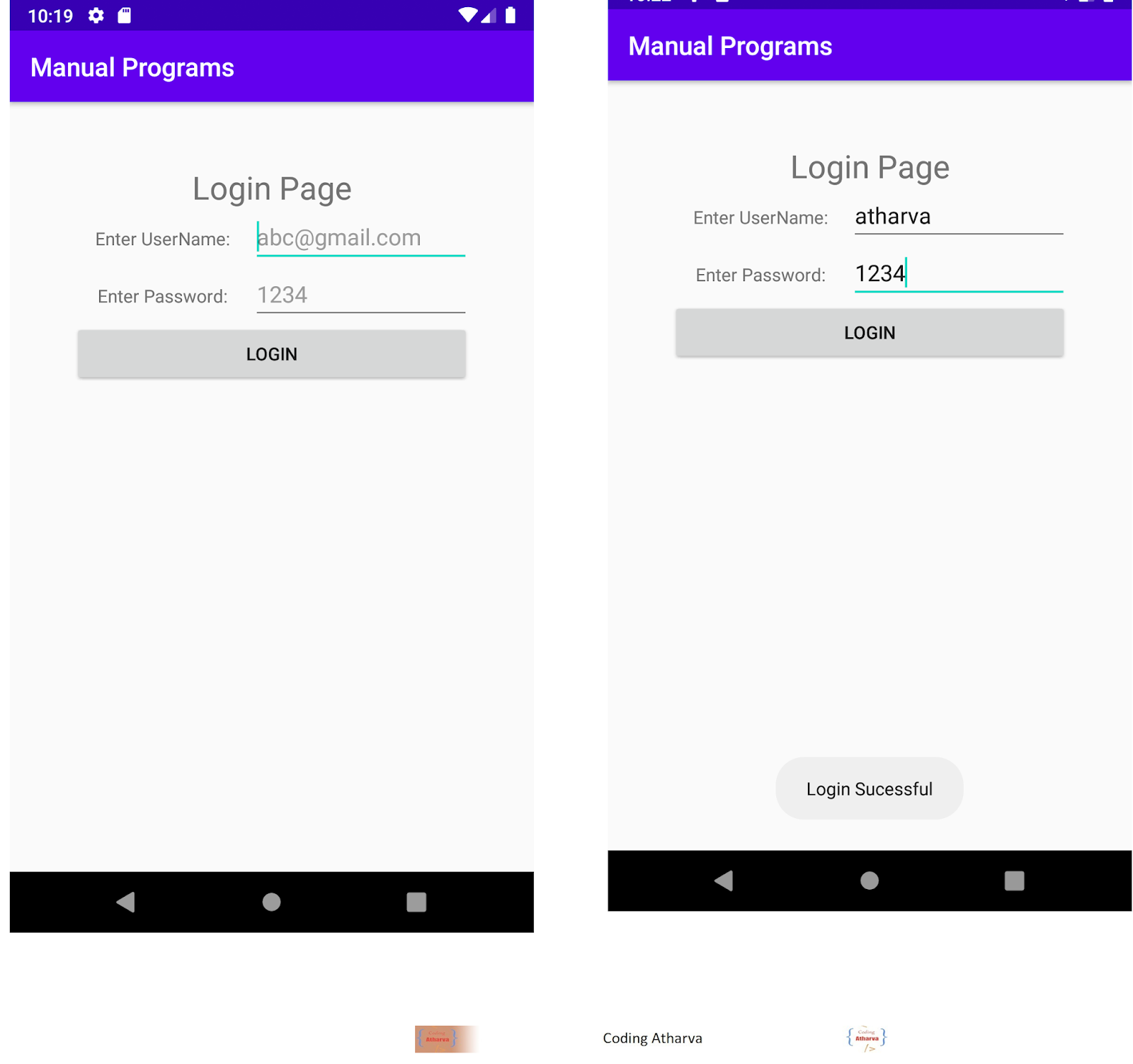 8 Program To Accept Username And Password From The End User Using Textview And Edittext In