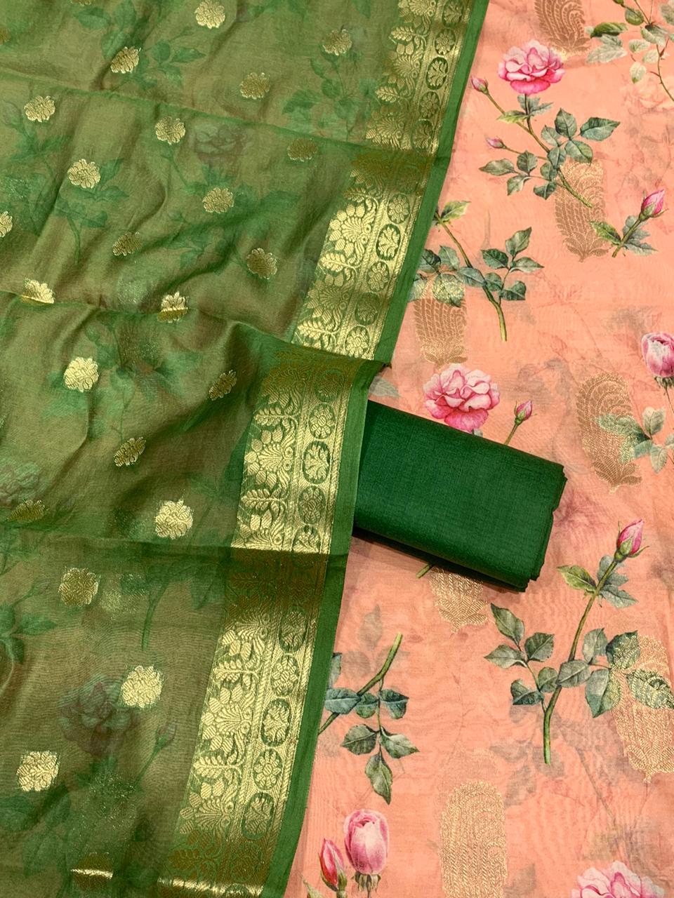 Pure digital print chanderi suits