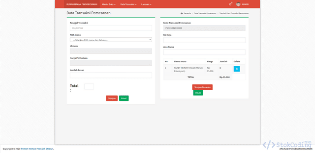 Aplikasi Warung Berbasis Web (PHP) – StokCoding.com