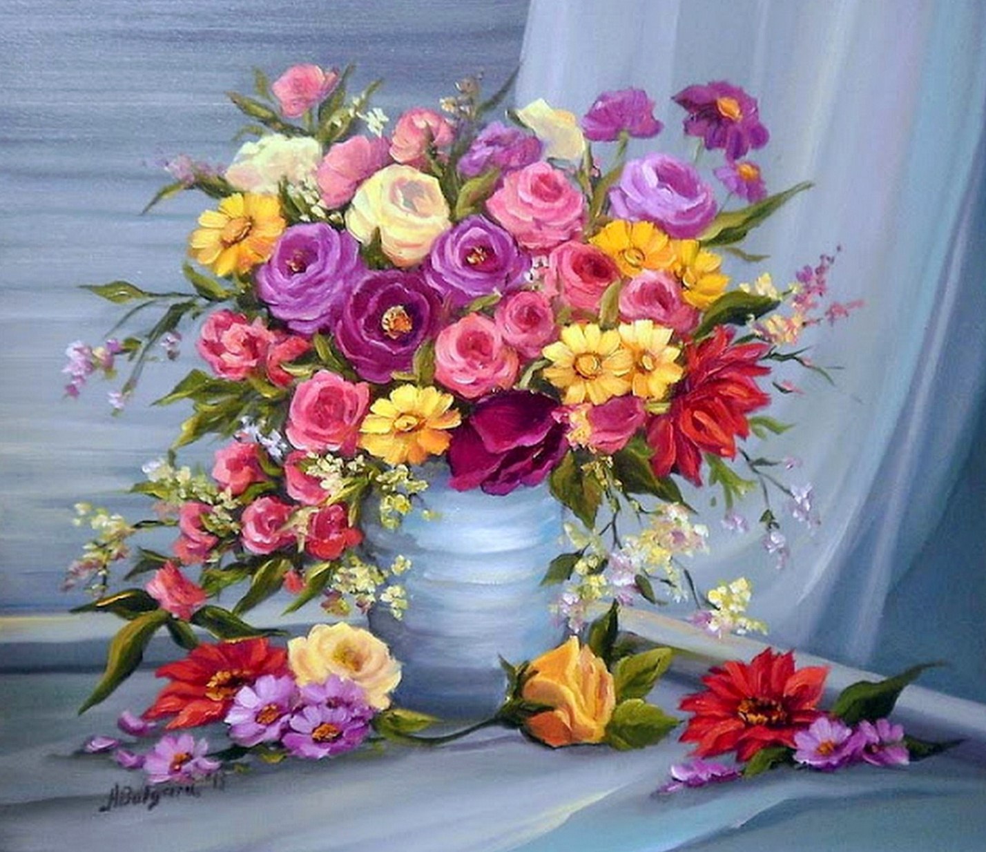 Historia y evolución de la pintura artística : Pintura al Óleo, Flores ...