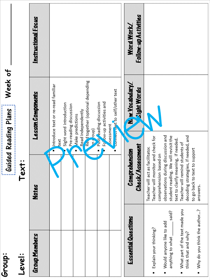 Lesson Plans & More by Mrs Wenning's Classroom!: Primary Guided Reading ...