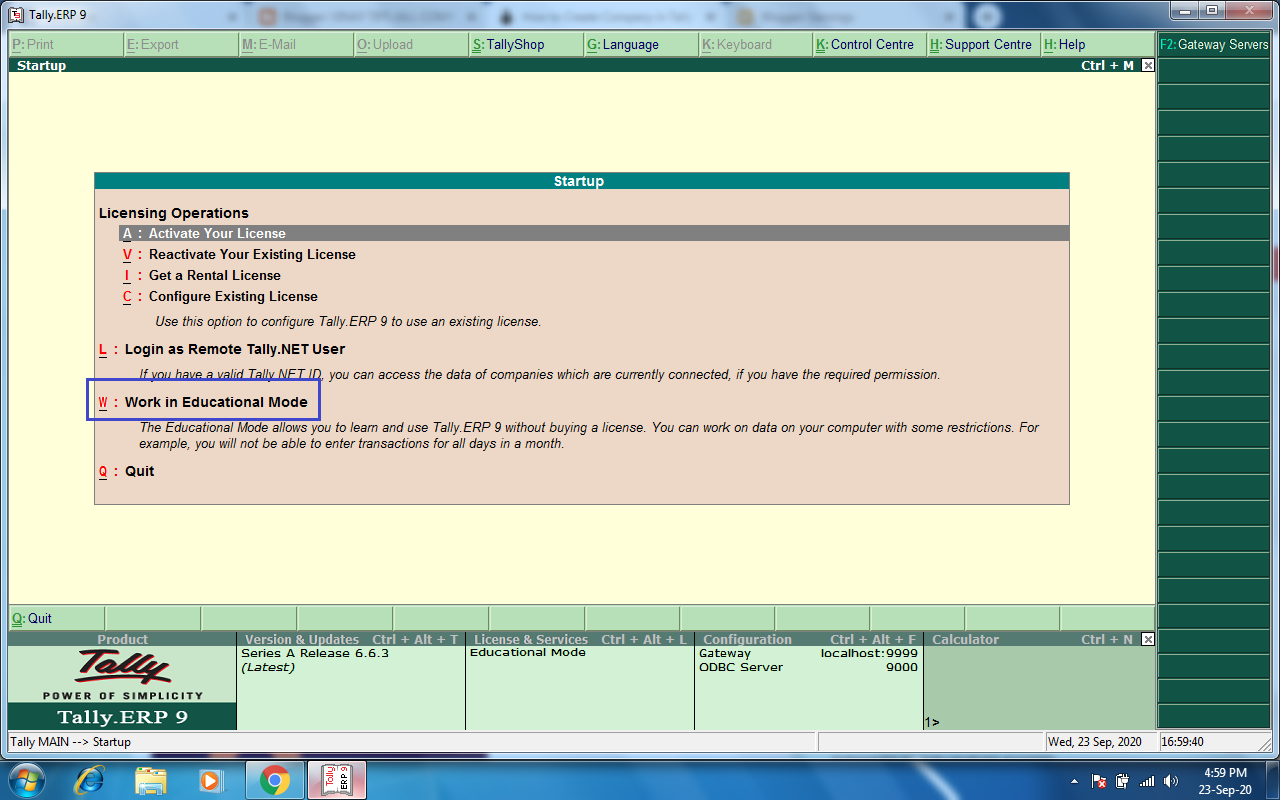 Chapter 7 : How to Create Company in Tally ERP 9