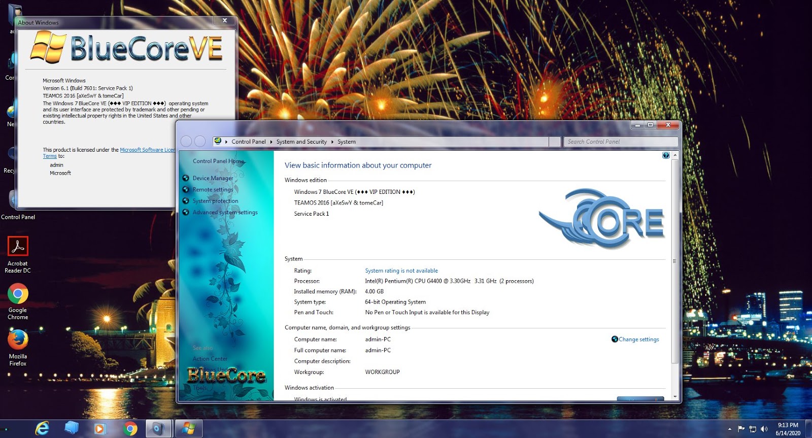 Ghost Windows 7 Bluecore Ve (X64) 13.07.2020