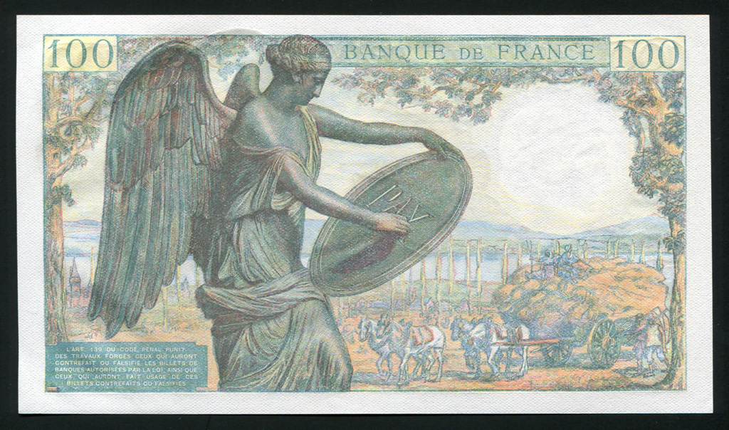 Currency of France 100 French Francs banknote 1944 Rene Descartes|World ...