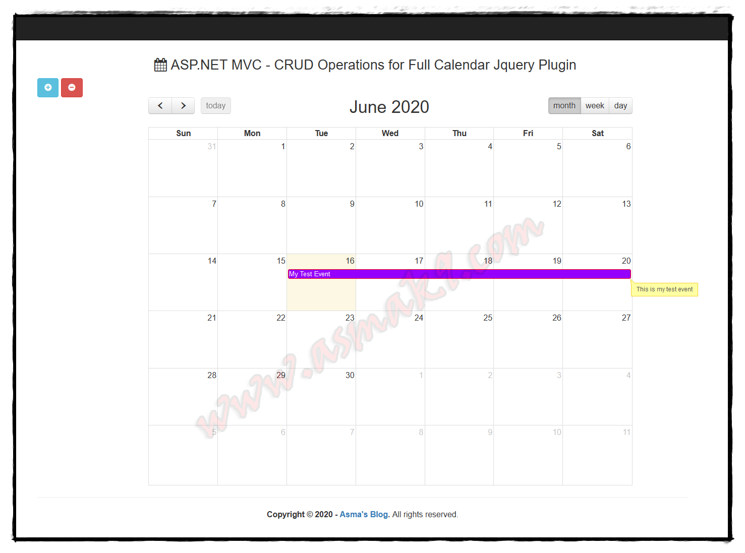 Event Manager using ASP.NET MVC and Jquery Full Calendar Plugin - Asma's Blog