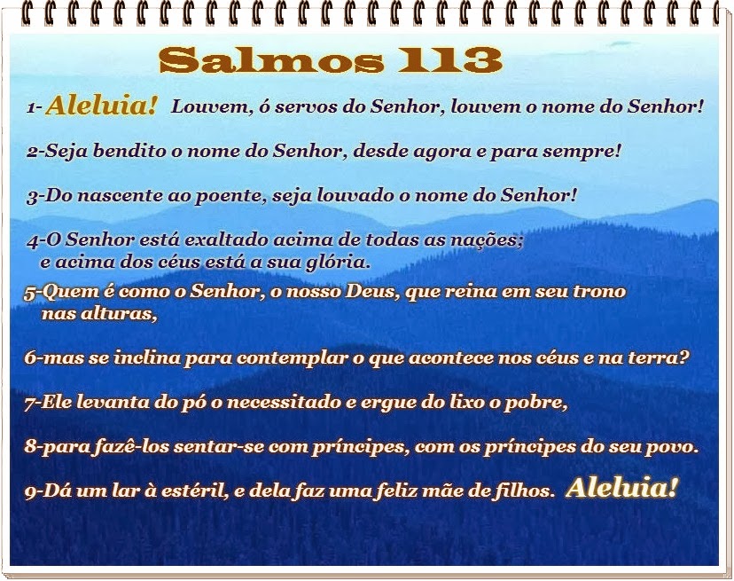 Palavra Eficaz : Primeiro Deus Salmos 113