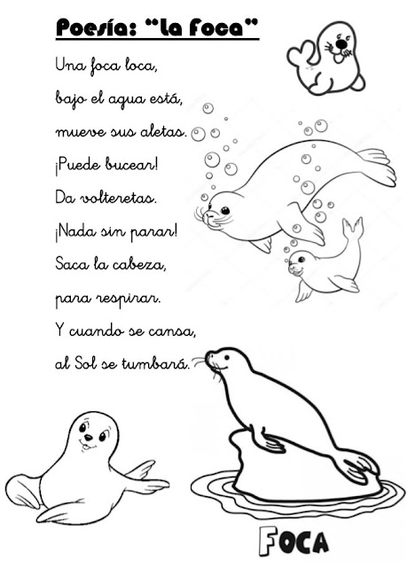 La clase de Diego: CANCIÓN DE LA "A" Y POESÍA DE LAS FOCAS
