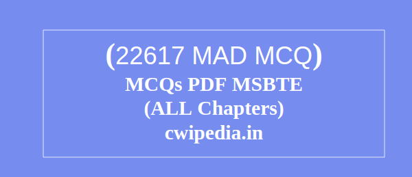 22617 MAD MCQ pdf download | MSBTE Mobile Application Development 22617 MAD MCQ pdf download | MSBTE Mobile Application Development
