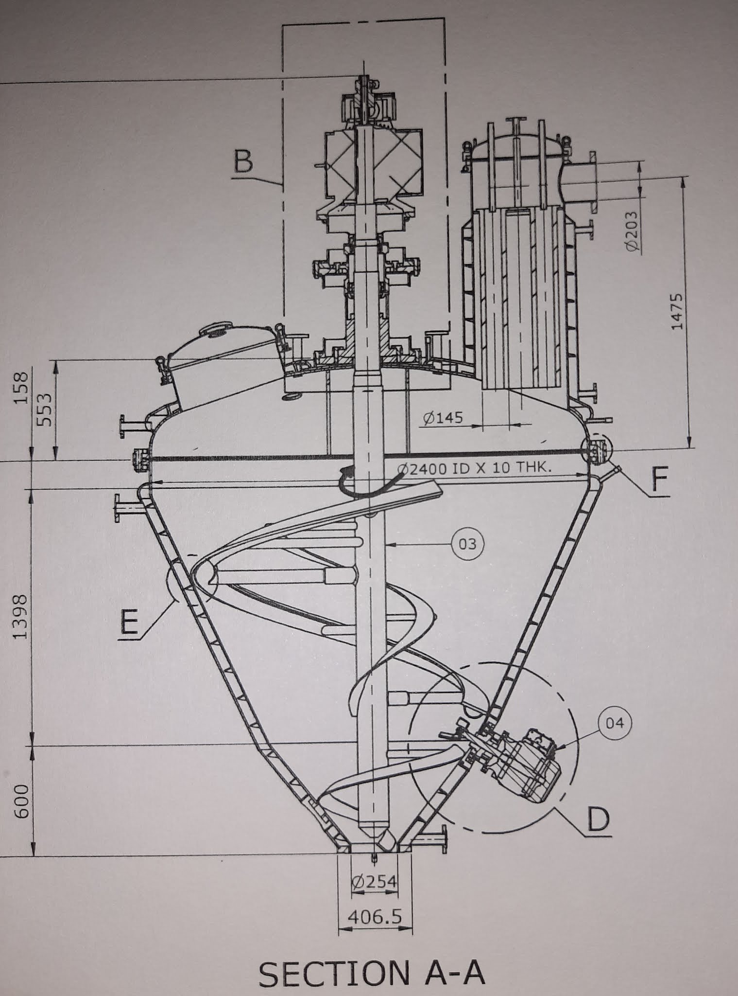 CONICAL BLENDER DRYER (WITH DOUBLE HELICAL RIBBON)