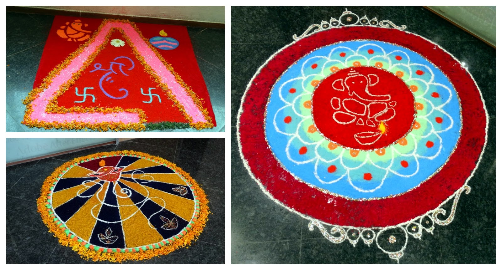 Simple and Beautiful Rangoli Designs for celebrating the Hindu festival ...
