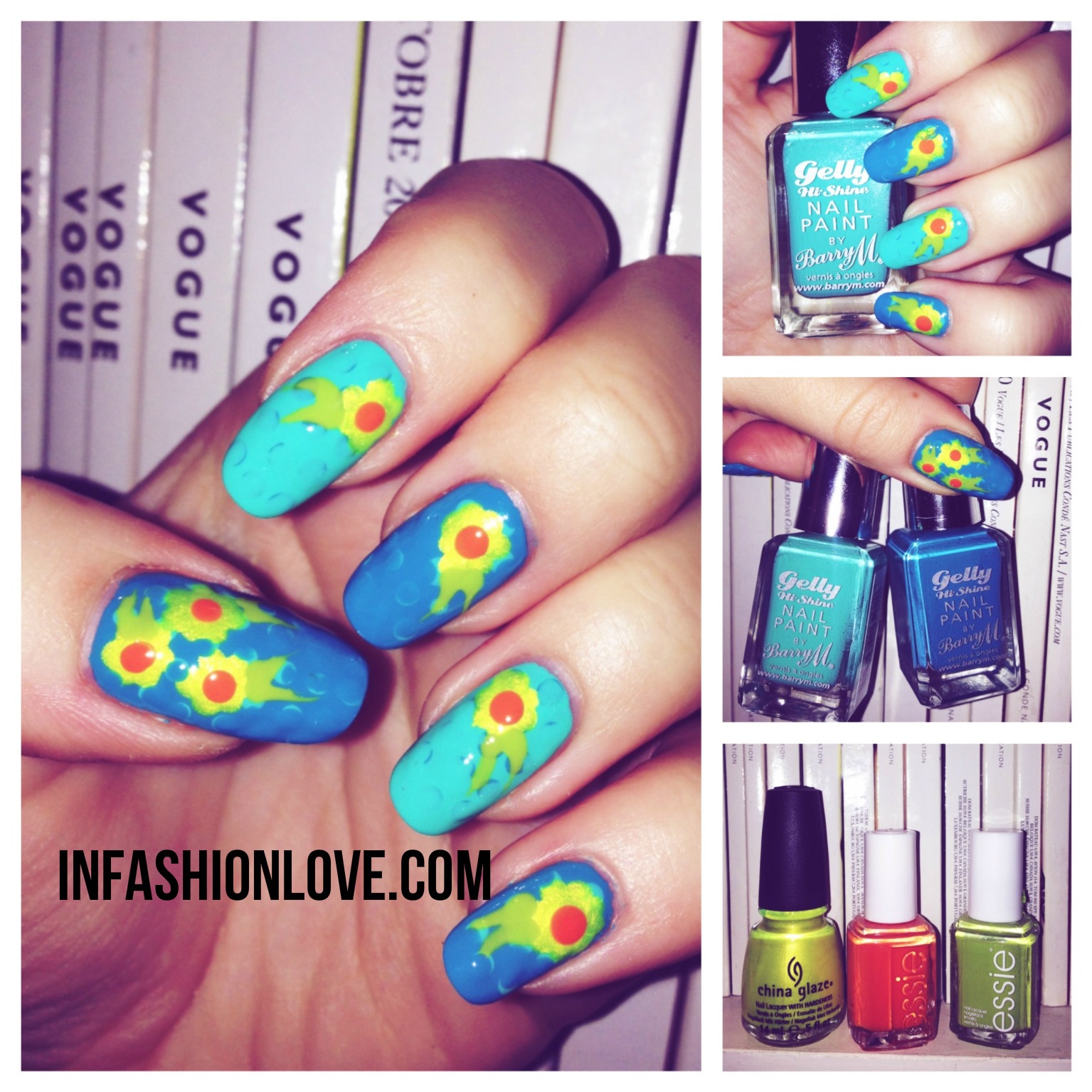 INFASHIONLOVE.COM: Nail Art: Van Gogh Inspired Sunflower Nail Look!