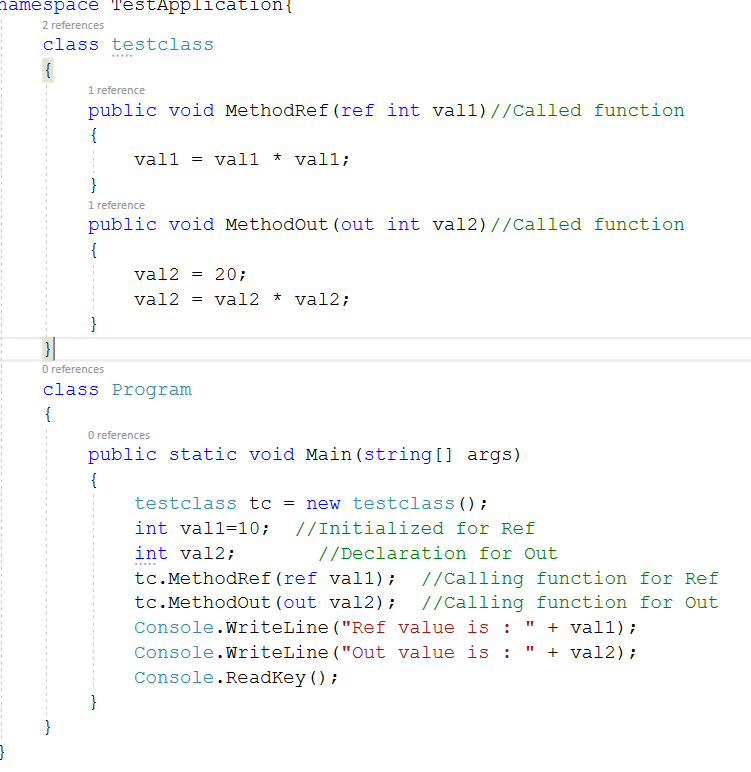 Ref and Out Parameter in C# | C#.NET,SQL Server and Microsoft Azure