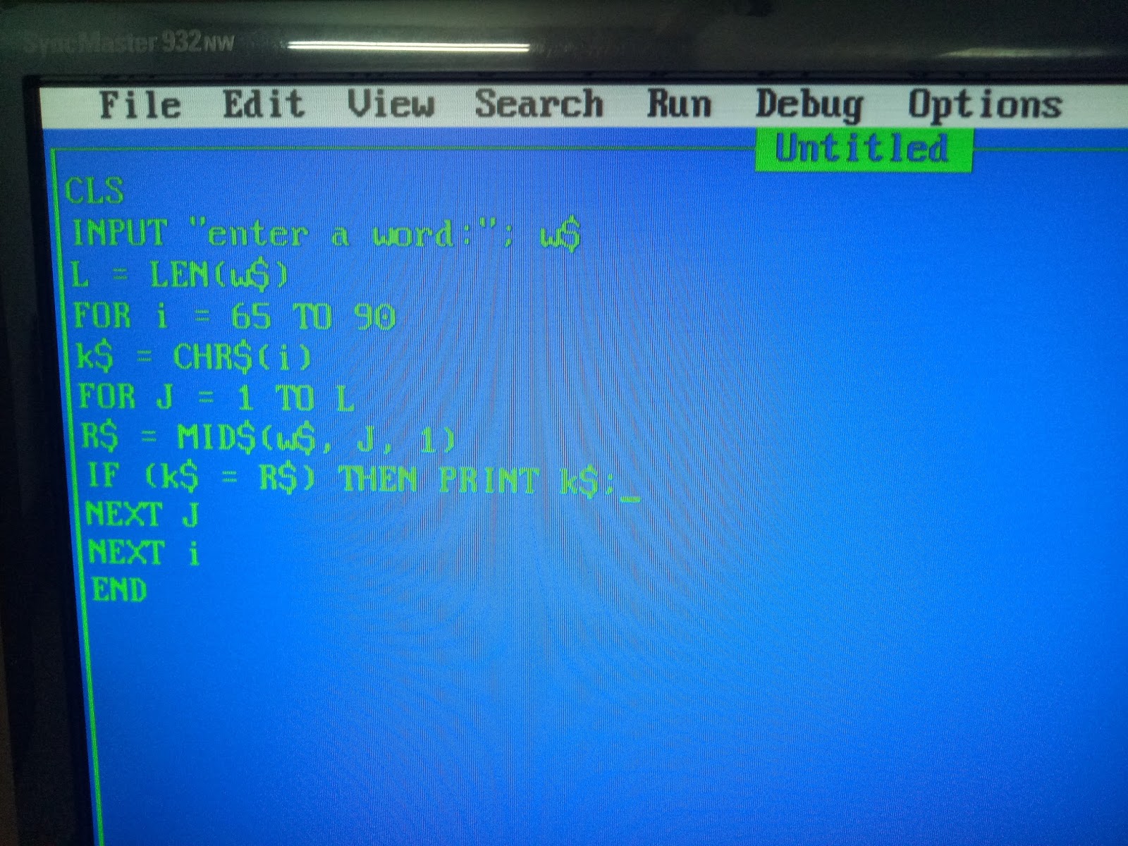 ICSE ISC Java Programs QBASIC WORD IN ALPHABETICAL ORDER icse-isc-java-programs-qbasic-word-in-alphabetical-order