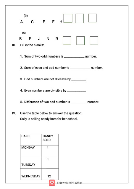 APSG: Class 3....Patterns Worksheet (2).....Maths