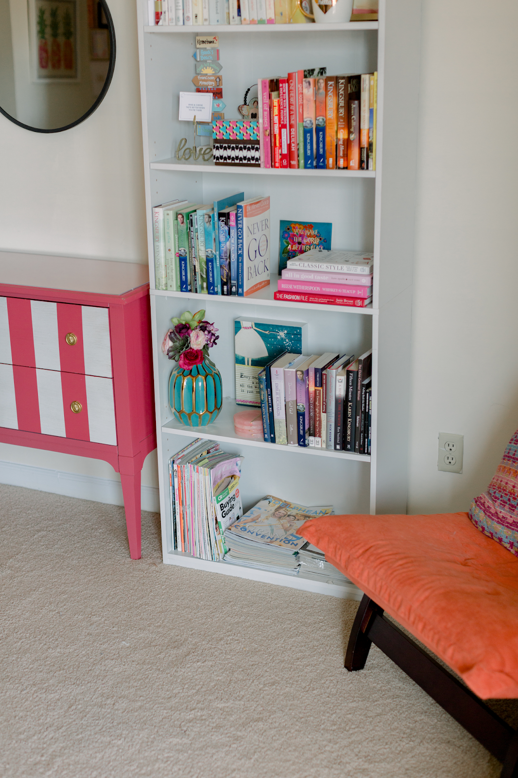 How To Design Color-Coded Statement Shelves. | Southern Belle in Training