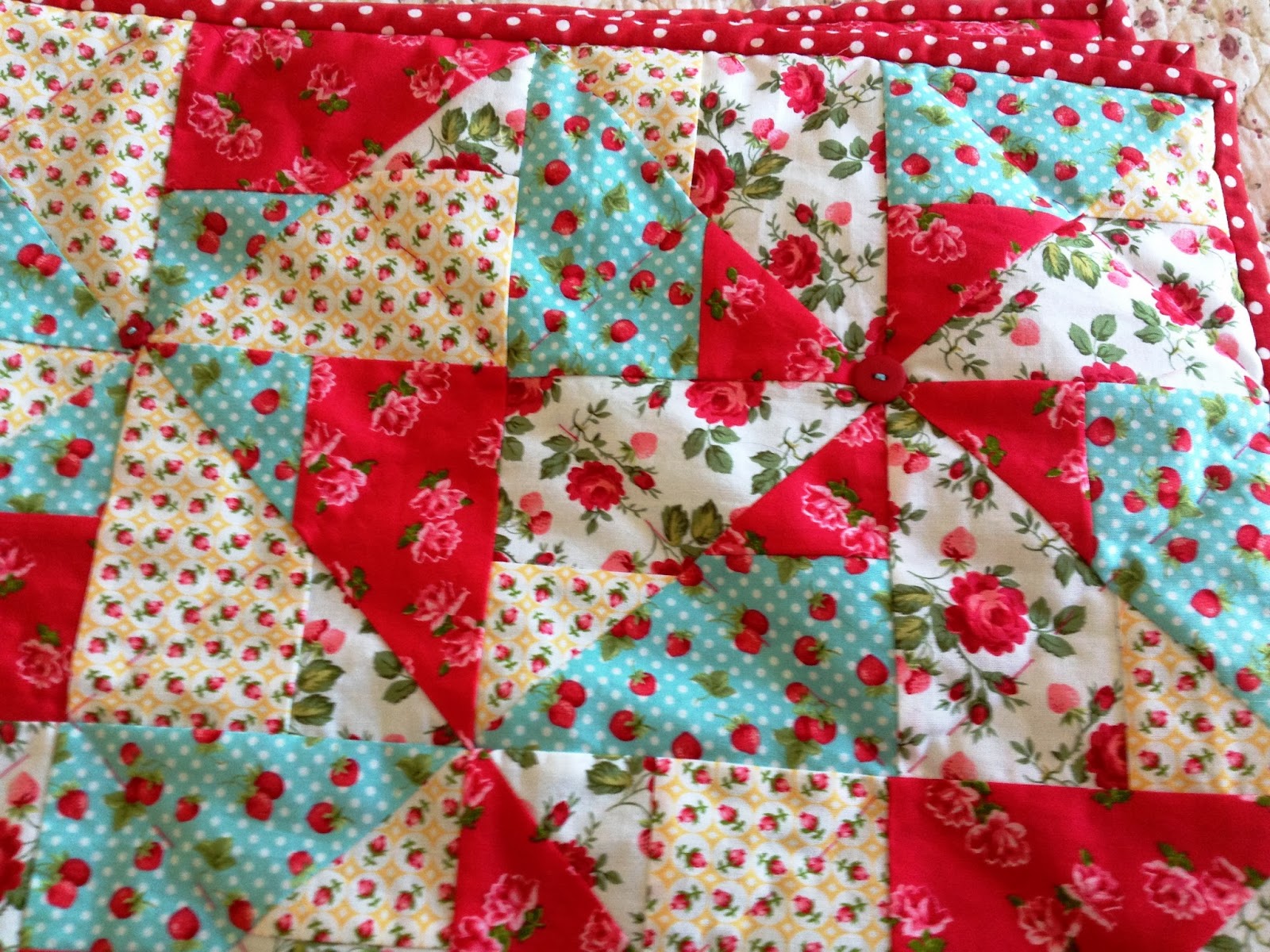 Flowers in the Window: Fractured Pinwheels Quilt Finished!